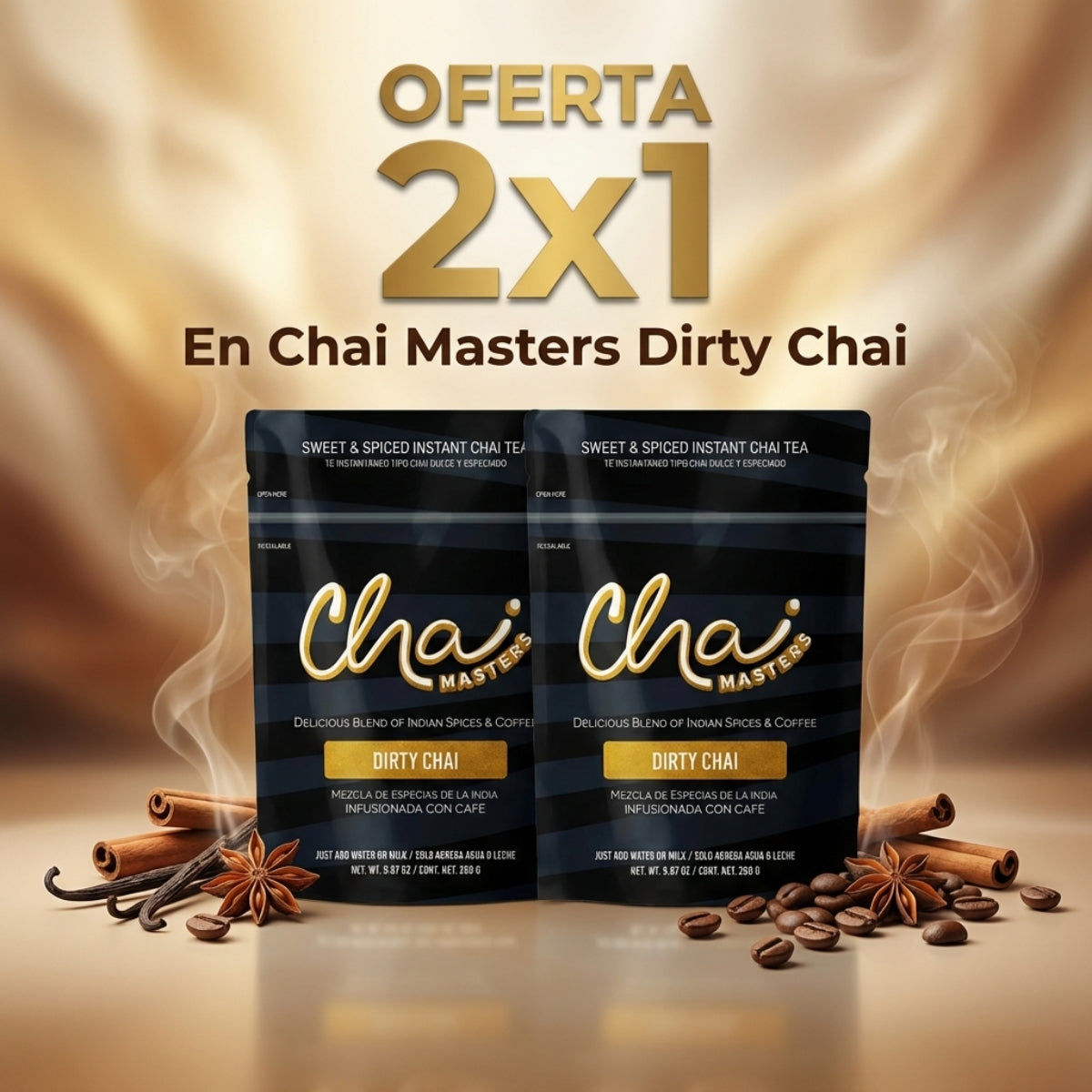 Té Chai Masters Dirty Chai (Chai + Café) 280g - Caja de 6 unidades- PR ...