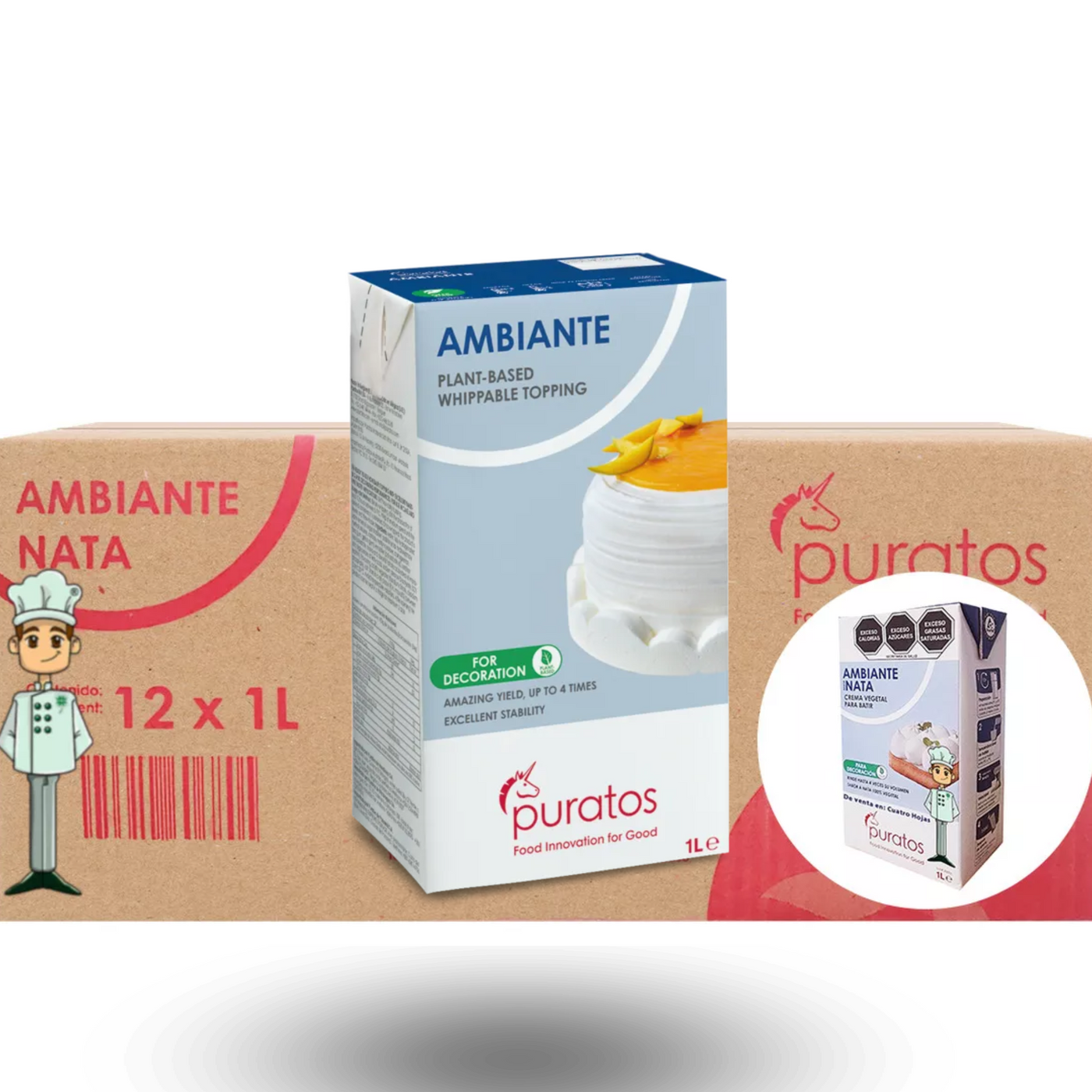 Crema para Batir Puratos Ambiante UHT 1lt / caja 12 U — Food Service 502