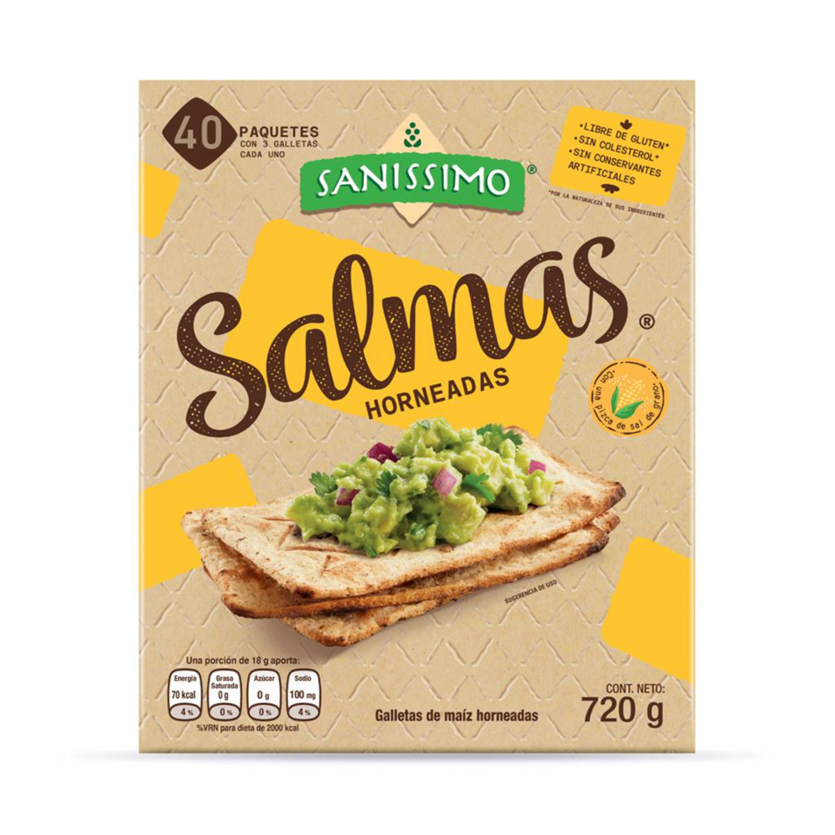 Galletas de Maíz Horneadas Salmas de Sanissimo 18 grm - 40 Unidades — Food Service 502